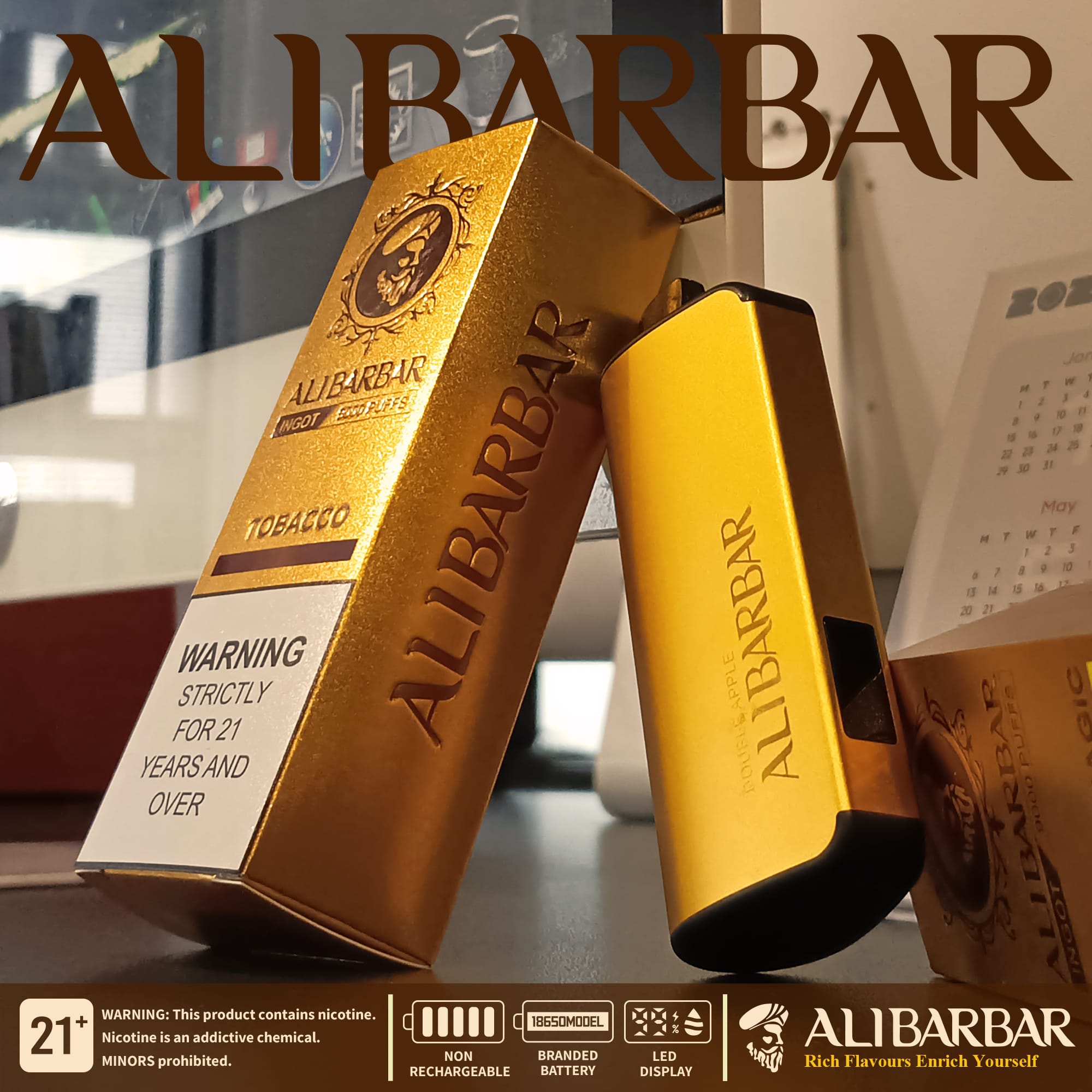 Buy ALIBARBAR INGOT 9000 PUFFS Disposable Vapes Pen Online - VapingOz ...